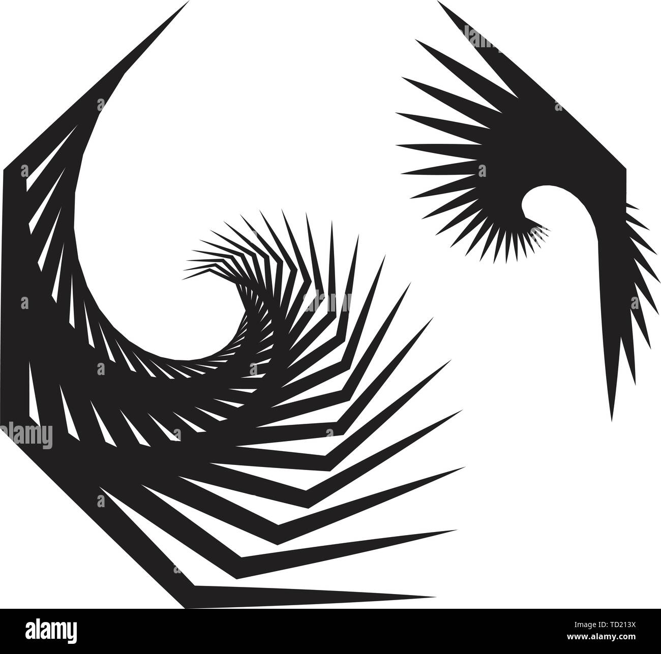 Radial, radiating element. Concentric, centripetal abstract design ...