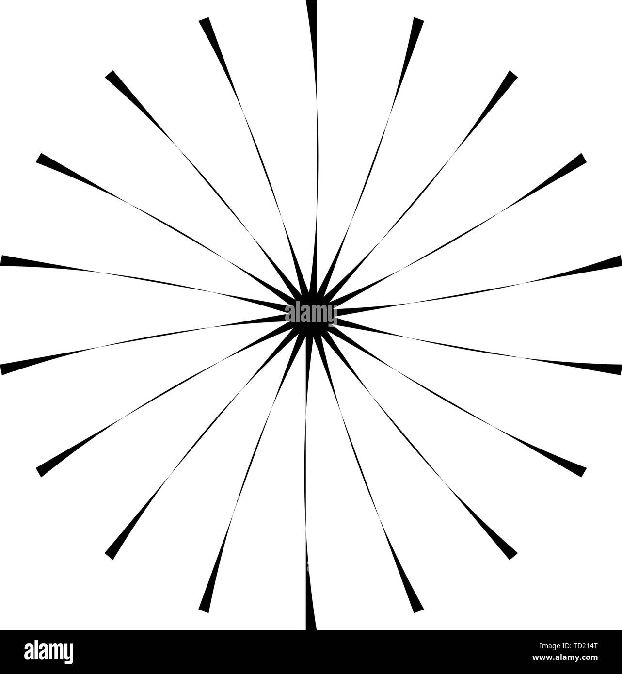 Radial, radiating element. Concentric, centripetal abstract design ...