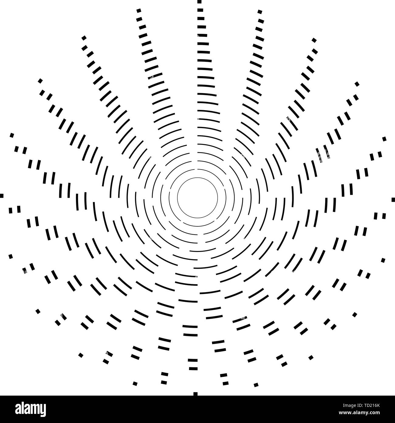 Radial, radiating element. Concentric, centripetal abstract design ...