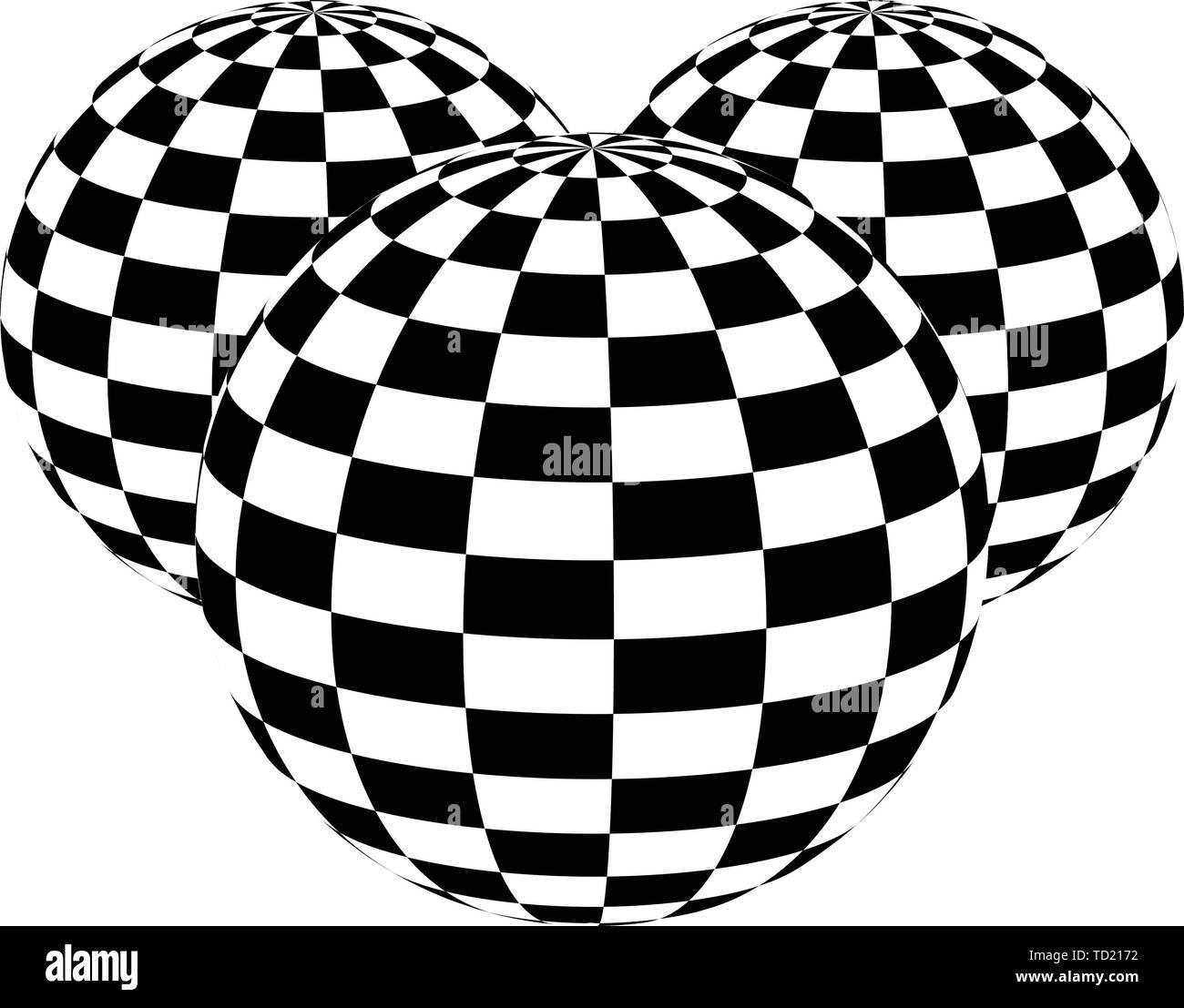 Sphere checkered - chequered. 3d orb with checked texture Stock Vector Image & Art - Alamy
