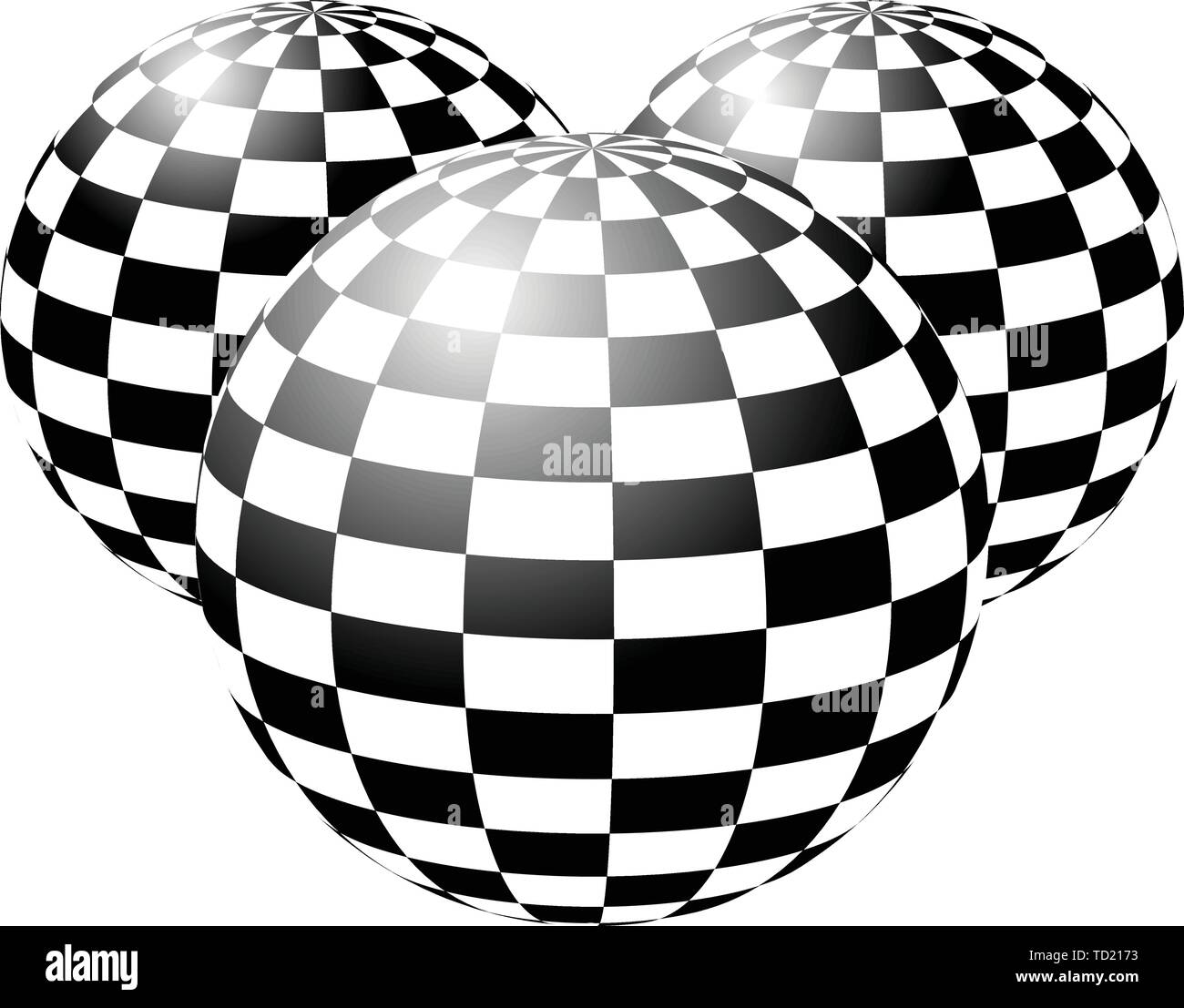 Sphere checkered - chequered. 3d orb with checked texture Stock Vector ...
