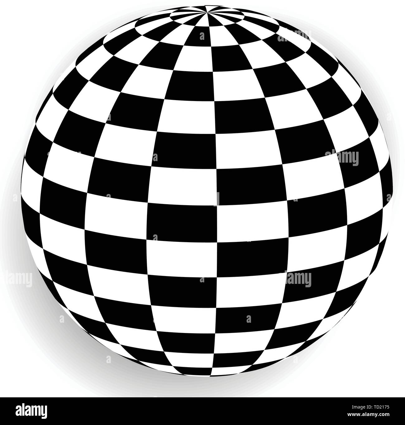 Sphere checkered - chequered. 3d orb with checked texture Stock Vector ...