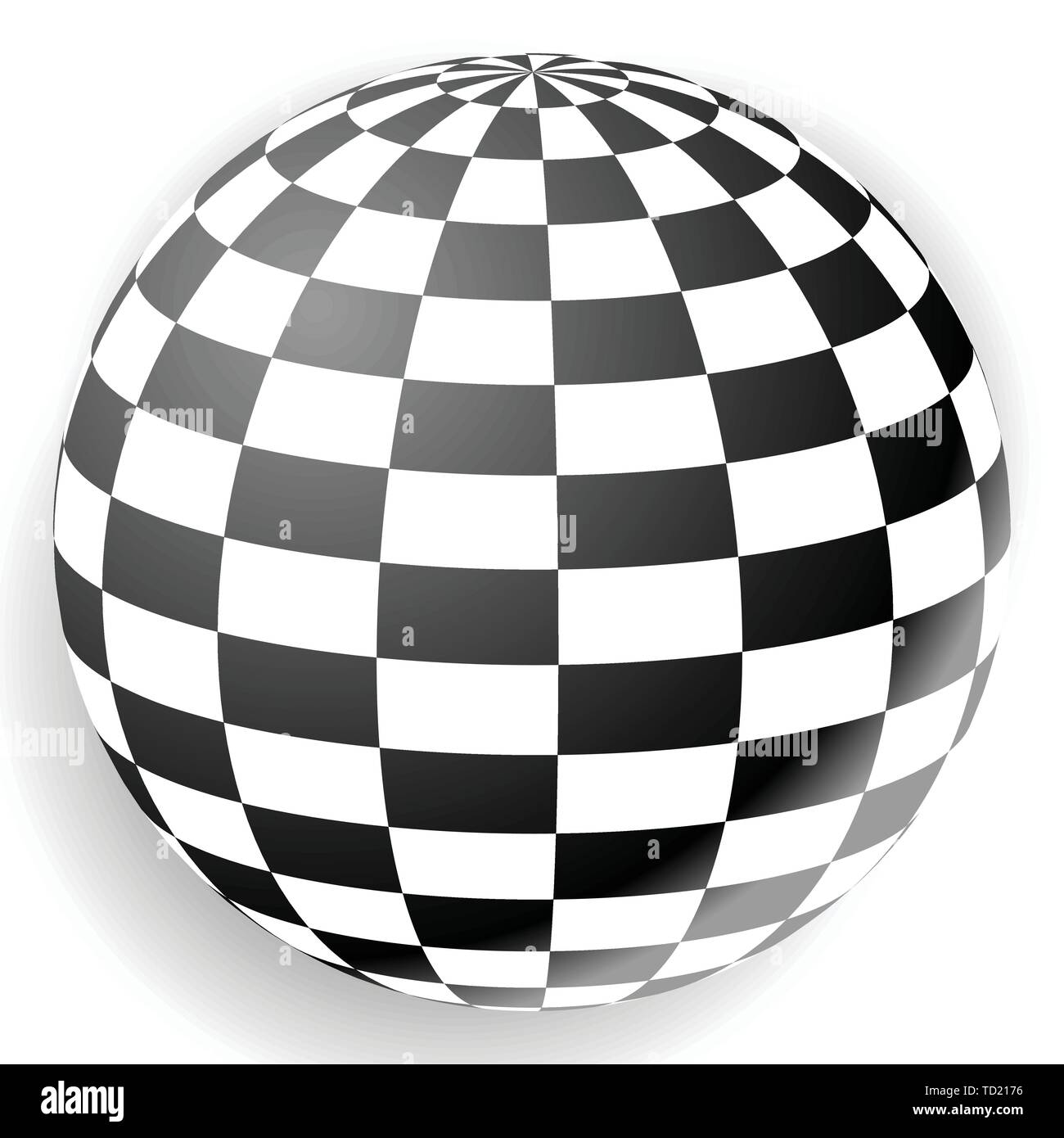 Sphere checkered - chequered. 3d orb with checked texture Stock Vector ...