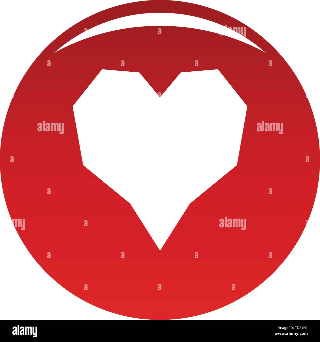 Angular heart icon. Simple illustration of angular heart vector icon ...