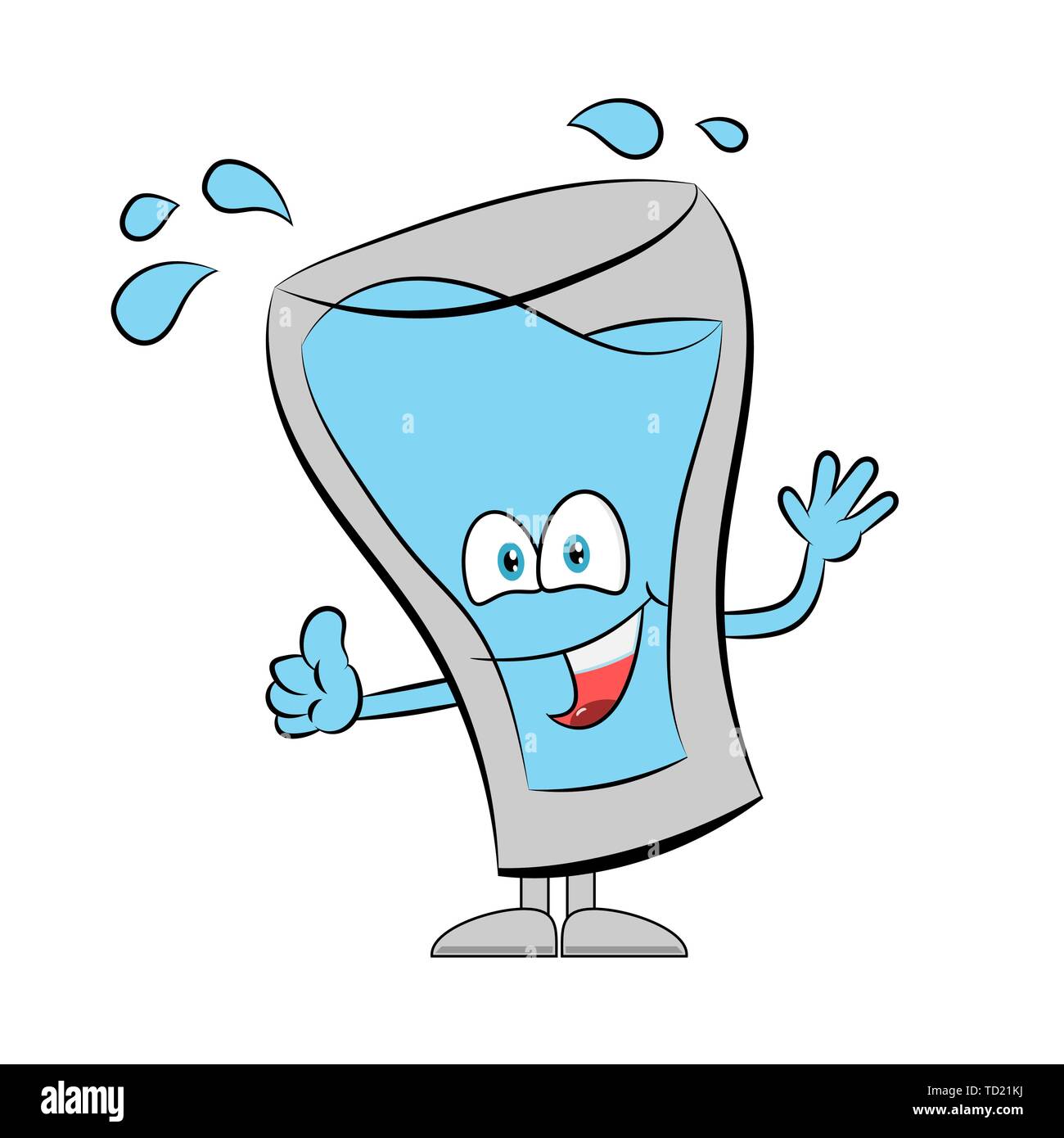 Cartoon illustration of a happy of water with thumb up, vector ...