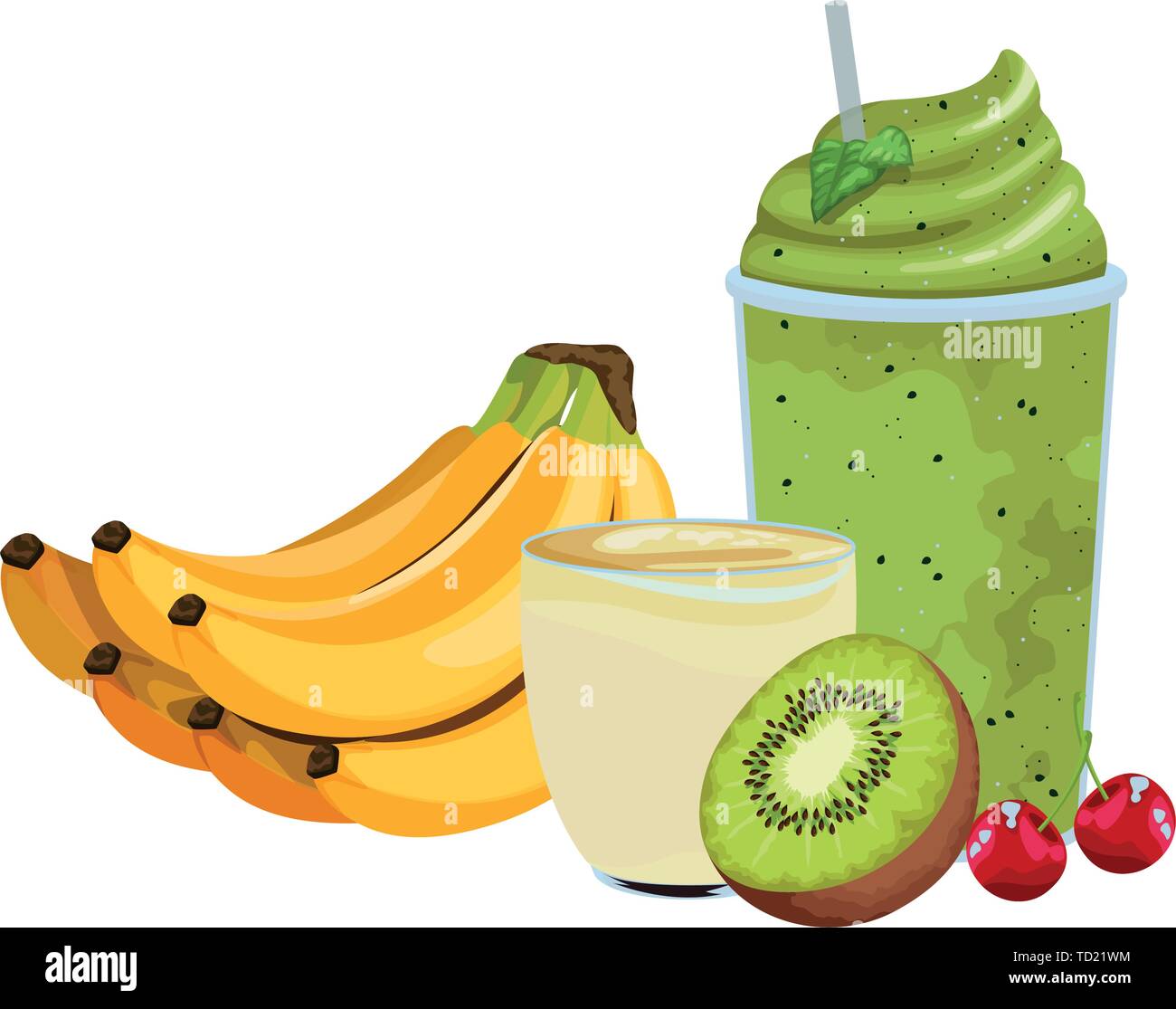 tropical fruit and smoothie drink Stock Vector Image & Art - Alamy