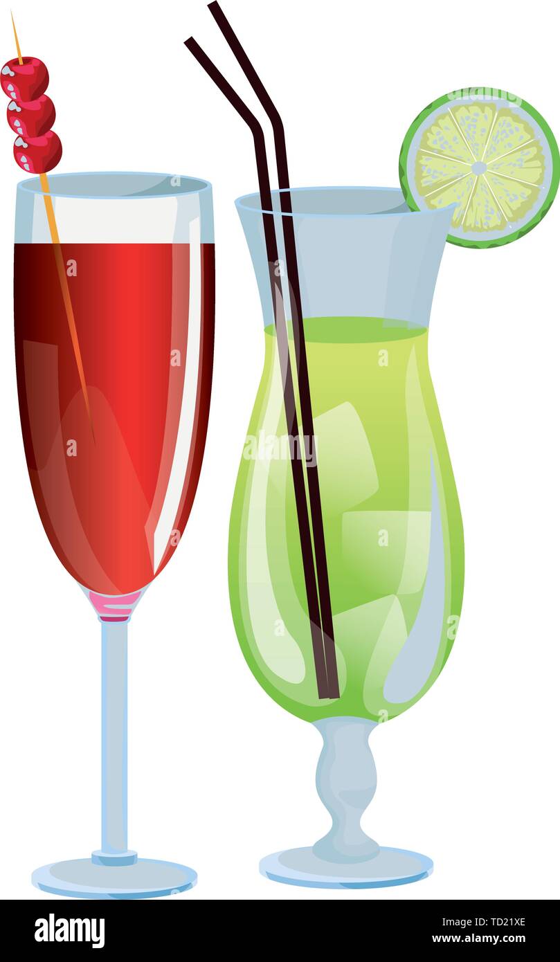 Tropical fruit cocktail icon cartoon Stock Vector Image & Art - Alamy