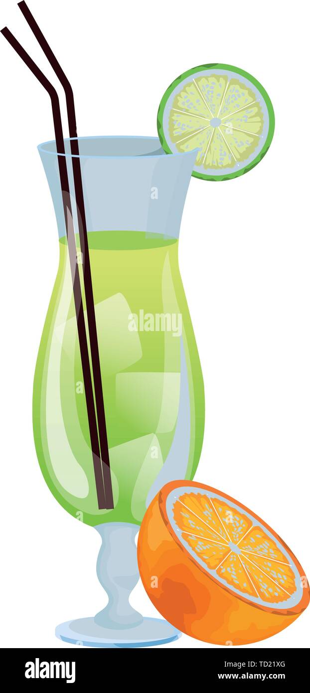 Tropical fruit cocktail icon cartoon Stock Vector Image & Art - Alamy