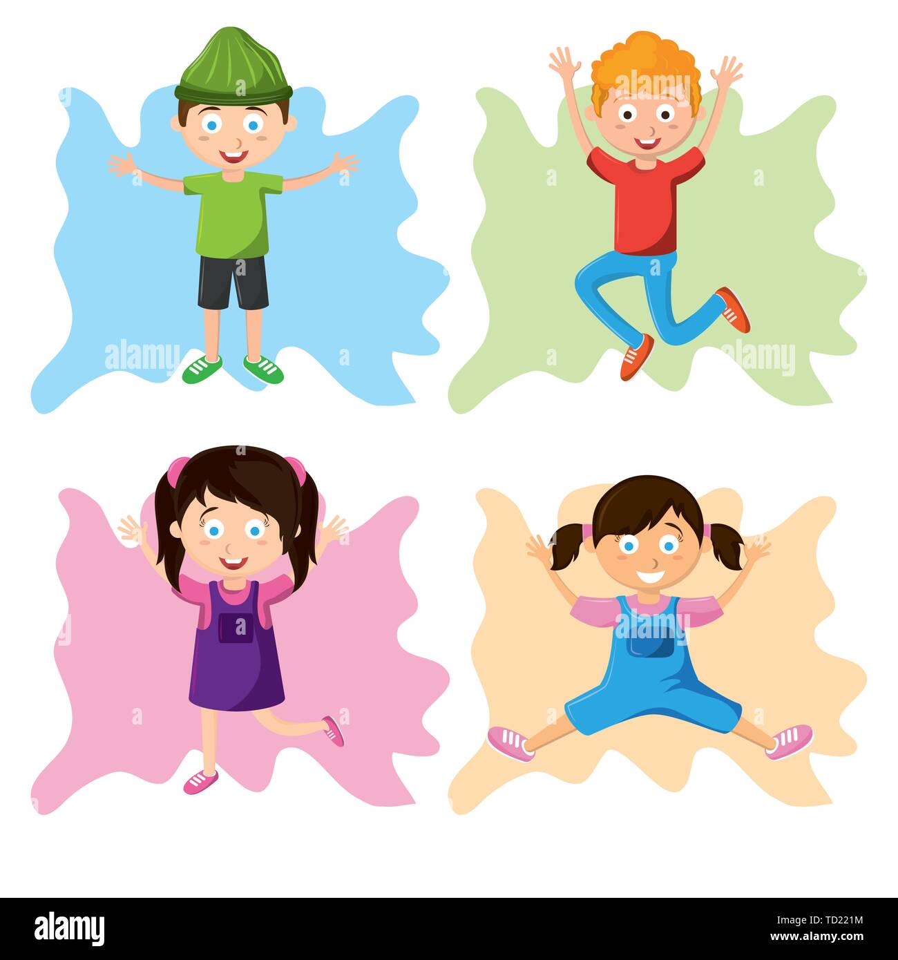 children playing kids zone cartoon Stock Vector Image & Art - Alamy