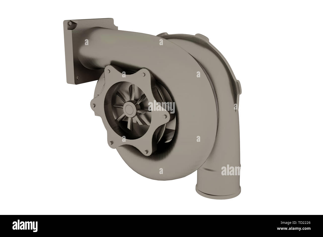3d turbine turbo charger, car booster on white background 3D ...