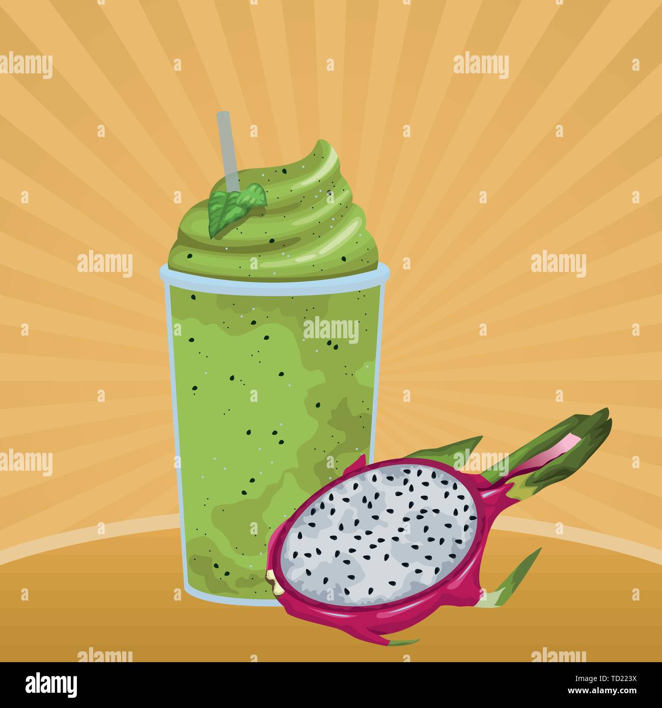 tropical fruit and smoothie drink Stock Vector Image & Art - Alamy
