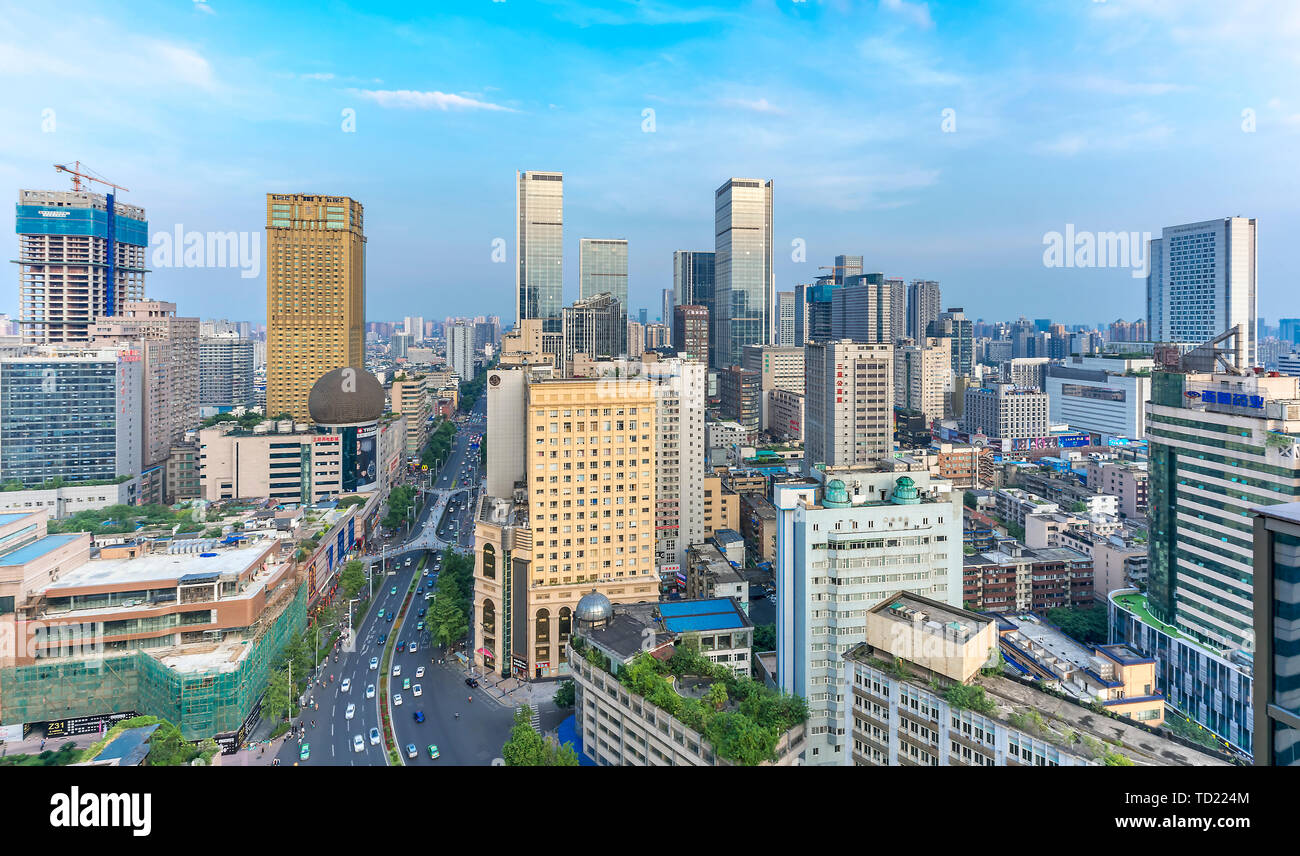 Shu Du Avenue scenery in Chengdu Stock Photo - Alamy