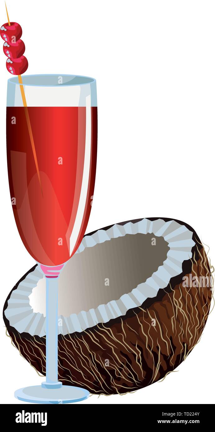 Tropical fruit cocktail icon cartoon Stock Vector Image & Art - Alamy