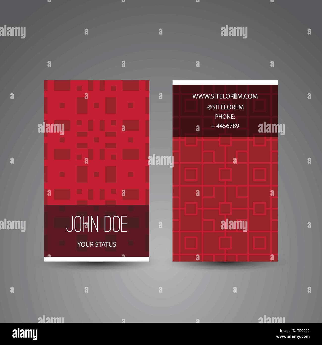 Business or Gift Card Design with Squares Pattern Stock Vector Image ...
