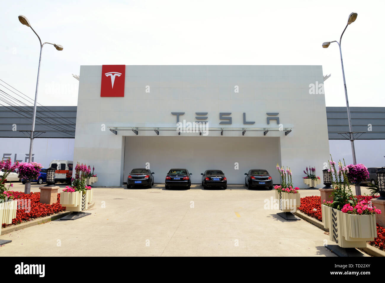 Tesla Shanghai 4S store Stock Photo - Alamy