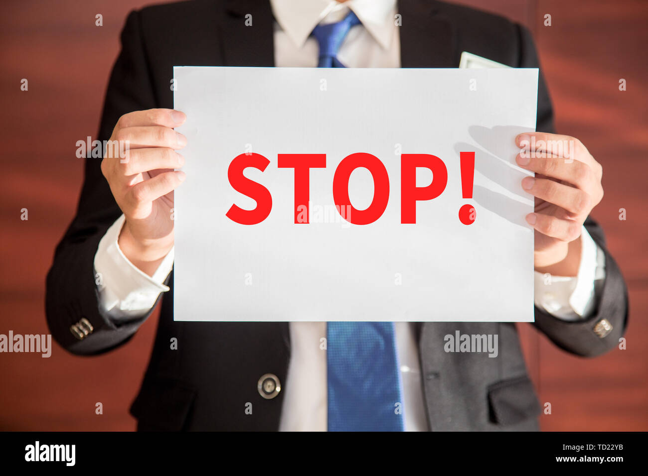 Business people, stop the ban Stock Photo - Alamy