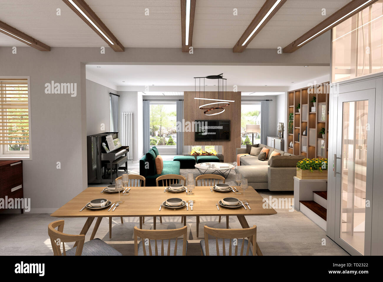 Bedroom, living room, tea room, study, dining room, bar, garden Stock ...