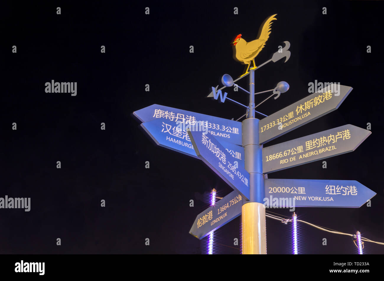 Nocturnal direction signs Stock Photo - Alamy