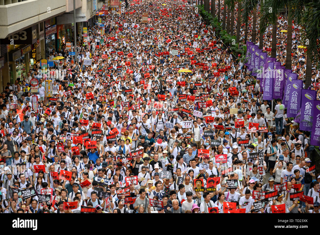 HONG KONG - June 9, 2019: Hong Kong June 9 protect with million of ...