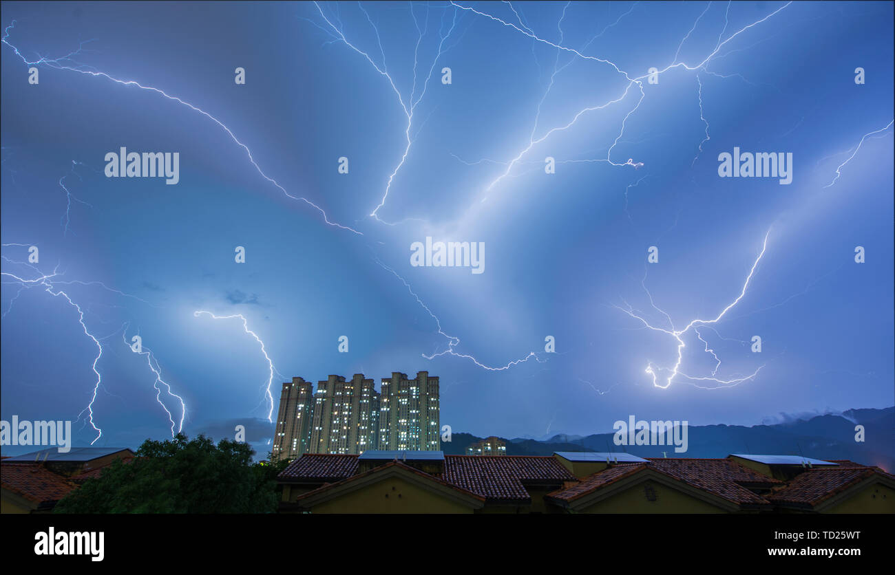 Night view and weather terrible disaster and scenery with nature hi-res ...