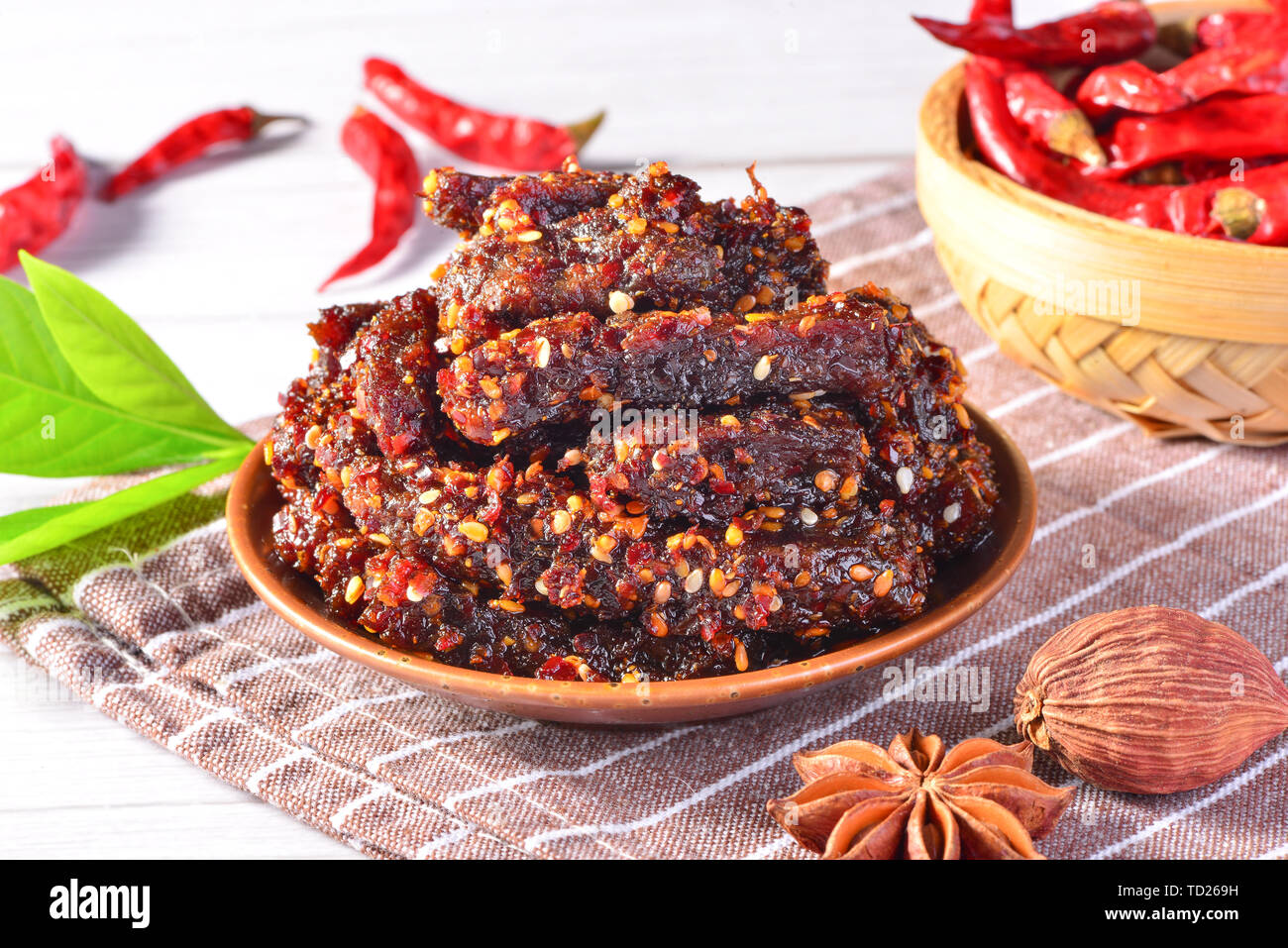 Spicy beef strips Stock Photo - Alamy