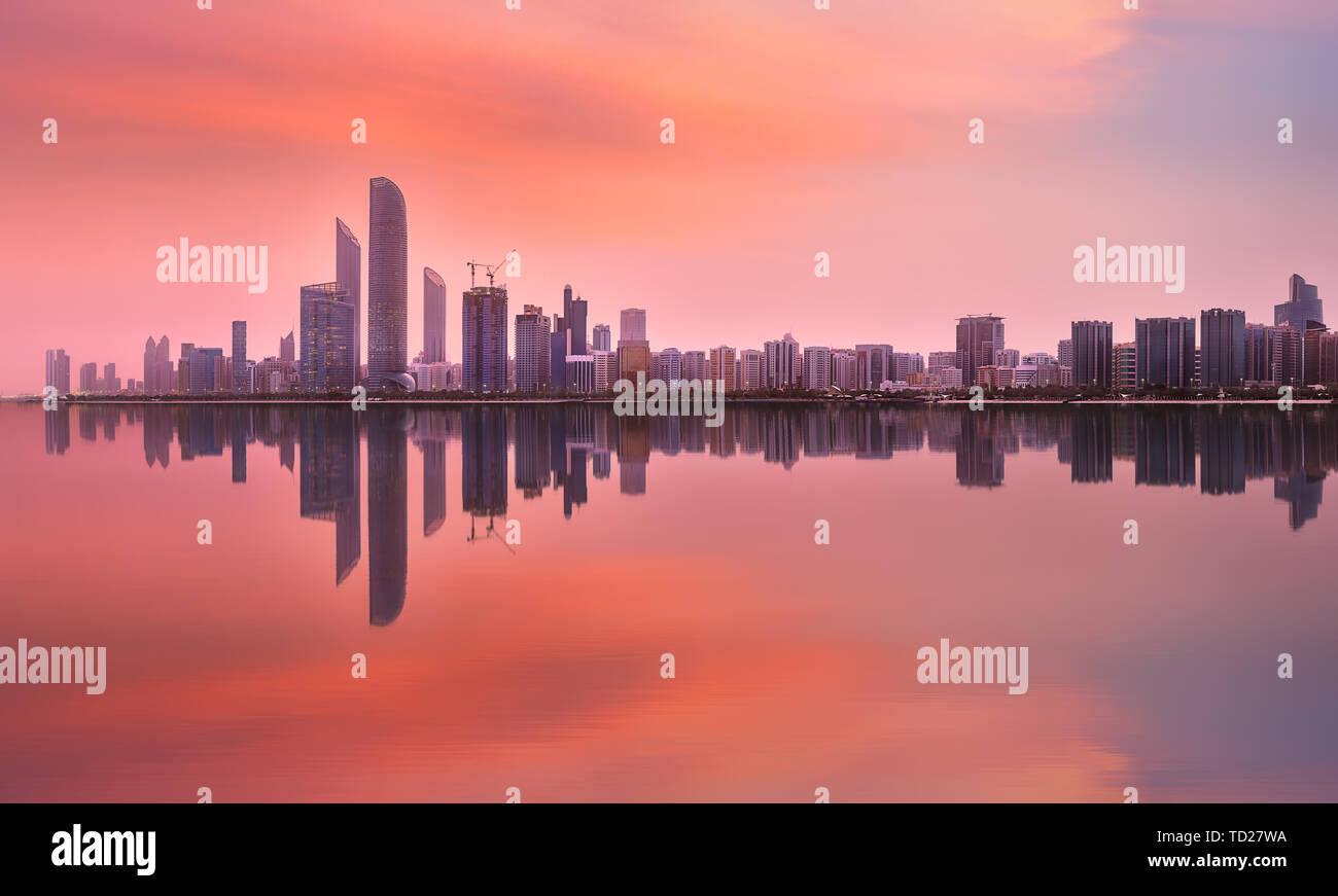 View of Abu Dhabi Skyline on a sunny day, UAE Stock Photo - Alamy