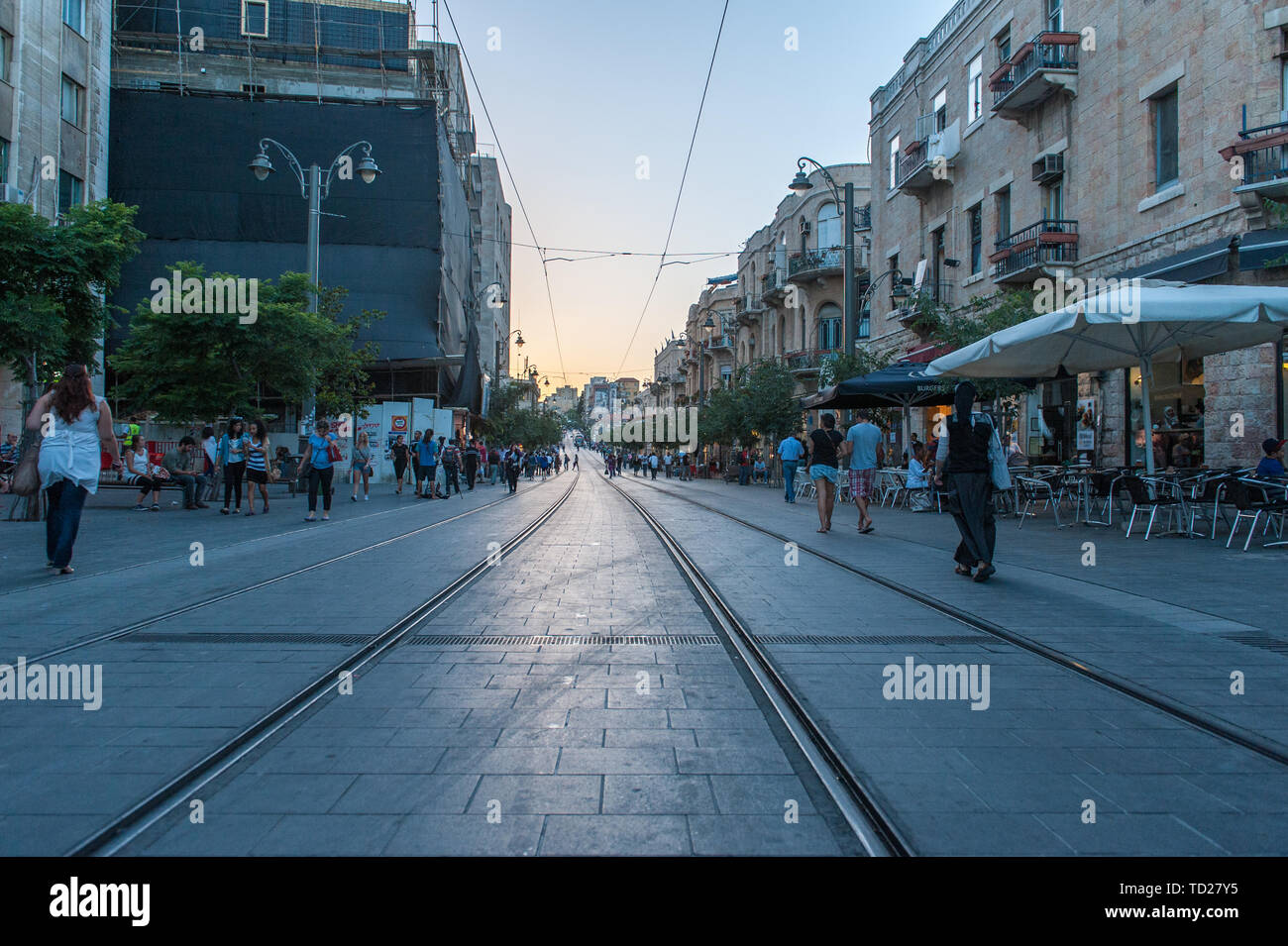Street scene in Jerusalem at Dusk Stock Photo - Alamy