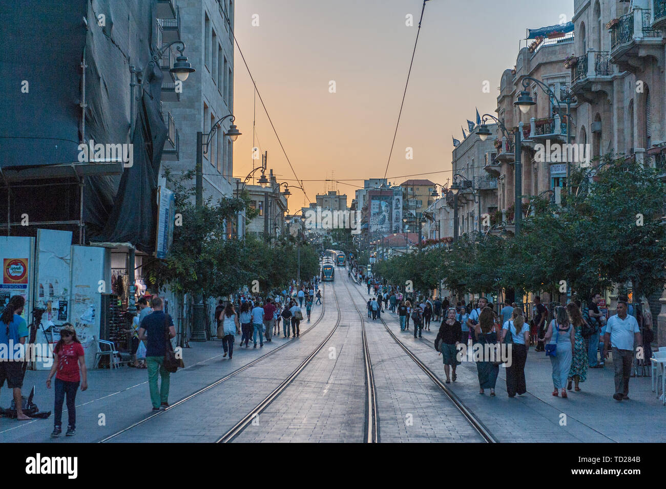 Street scene in Jerusalem at Dusk Stock Photo - Alamy