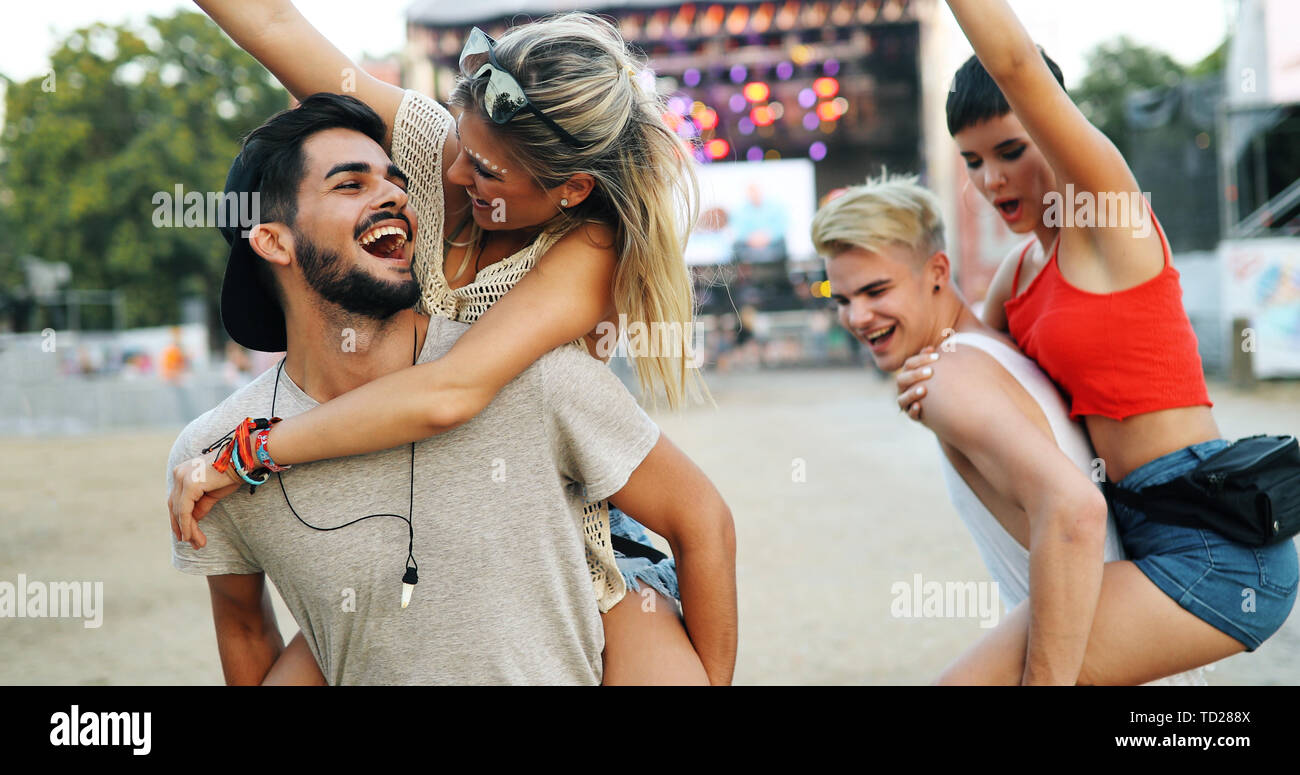 Young energetic group of people having fun Stock Photo - Alamy