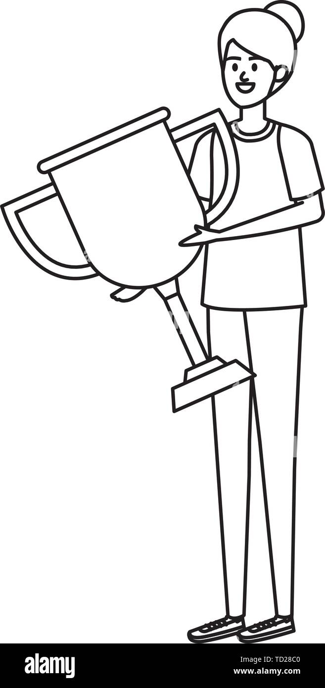 Celebration trophy cup lifting Stock Vector Images - Alamy