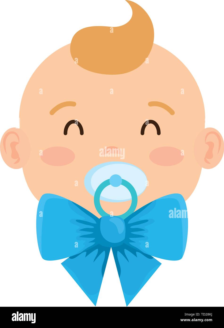 cute little baby boy with pacifier character Stock Vector Image & Art ...