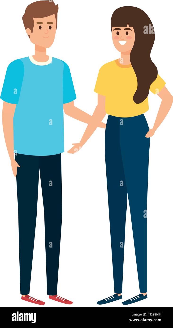 young couple lovers avatars characters Stock Vector Image & Art - Alamy