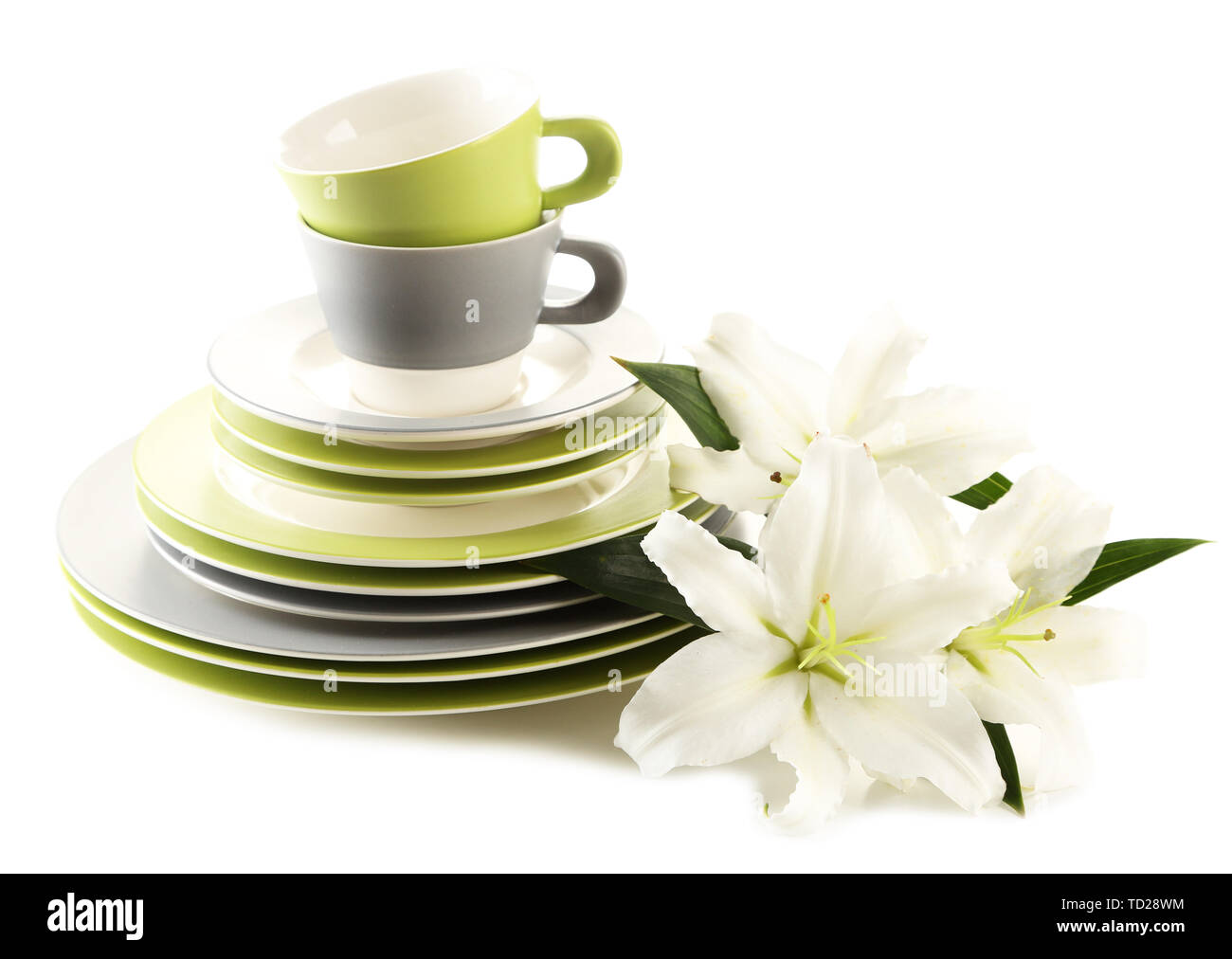 Plates cups cutlery Cut Out Stock Images & Pictures - Alamy