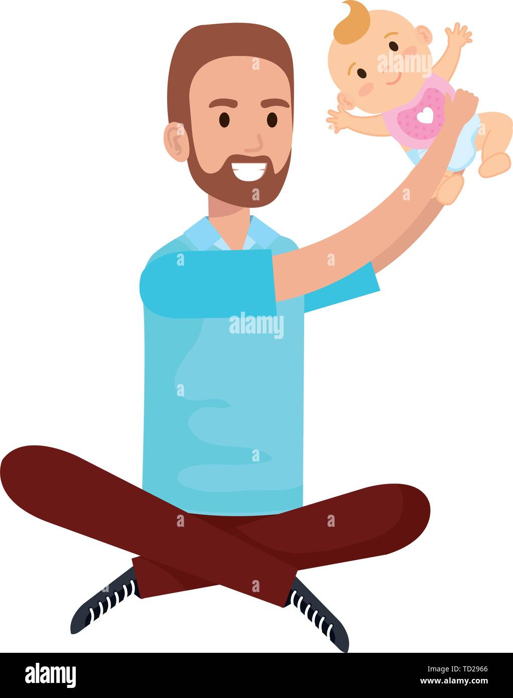 father lifting little baby characters Stock Vector Image & Art - Alamy
