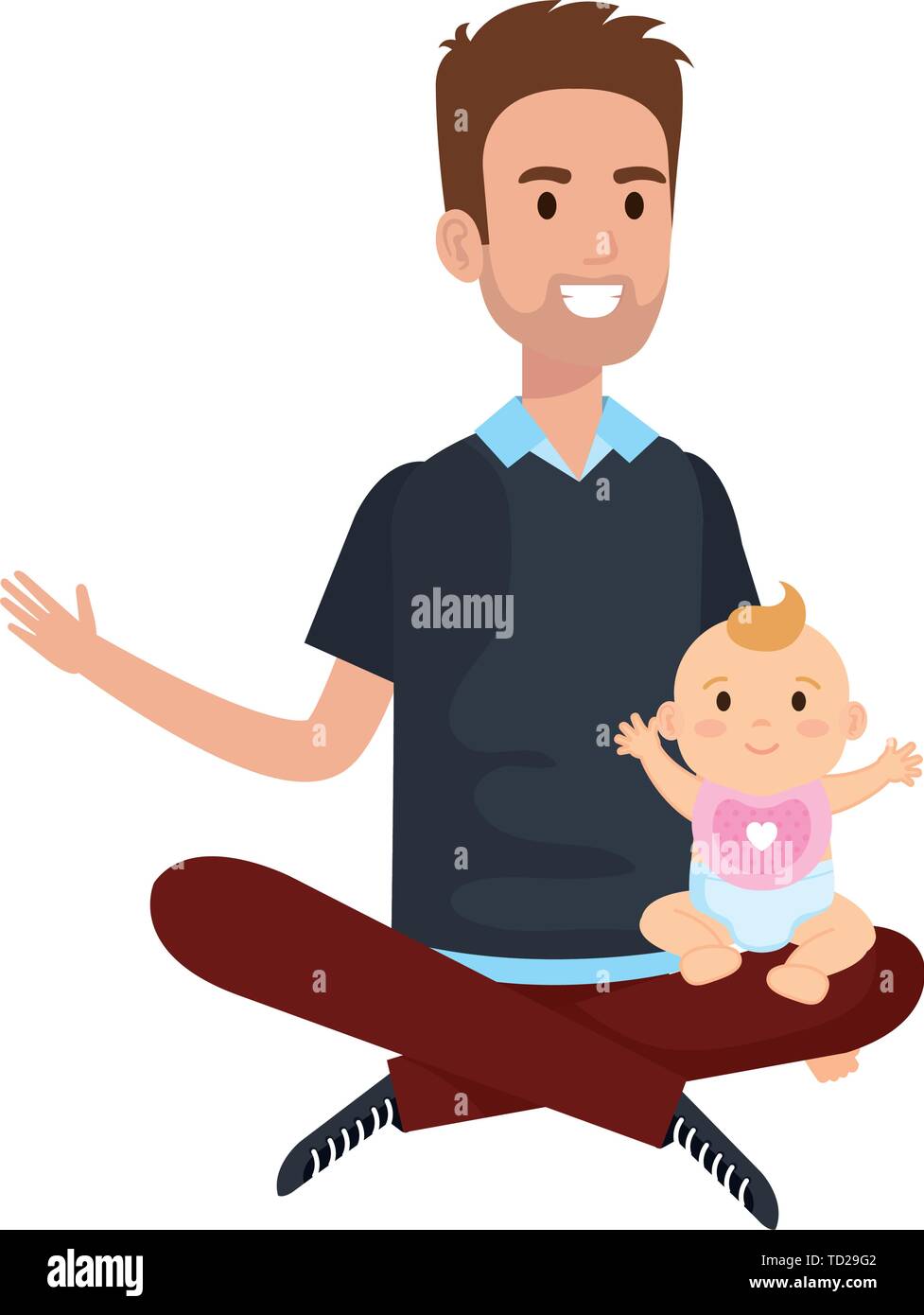 father lifting little baby characters Stock Vector Image & Art - Alamy