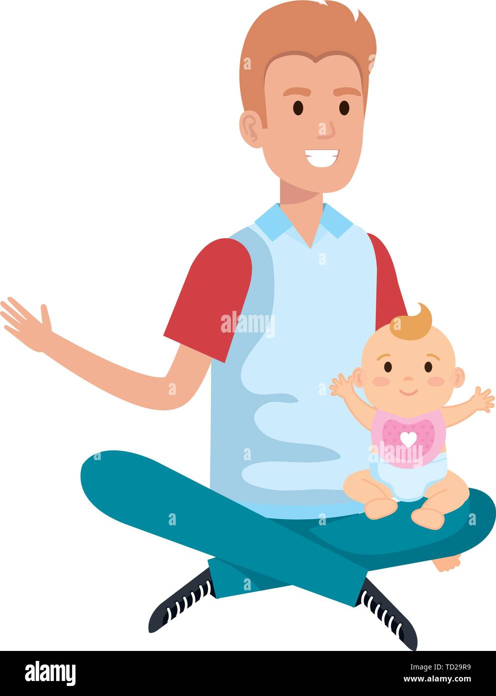 father lifting little baby characters Stock Vector Image & Art - Alamy