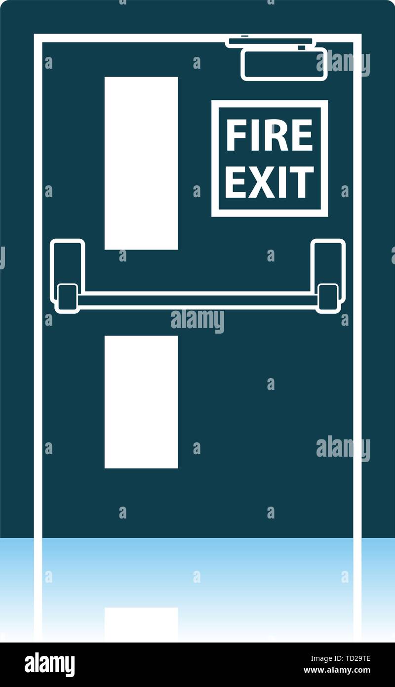 Fire Exit Door Icon. Shadow Reflection Design. Vector Illustration ...