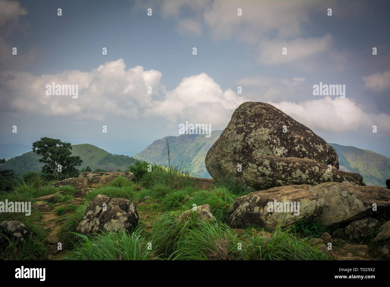 Trivandrum, Kerala, India - May 12, 2019: Rocks and sky view from ...