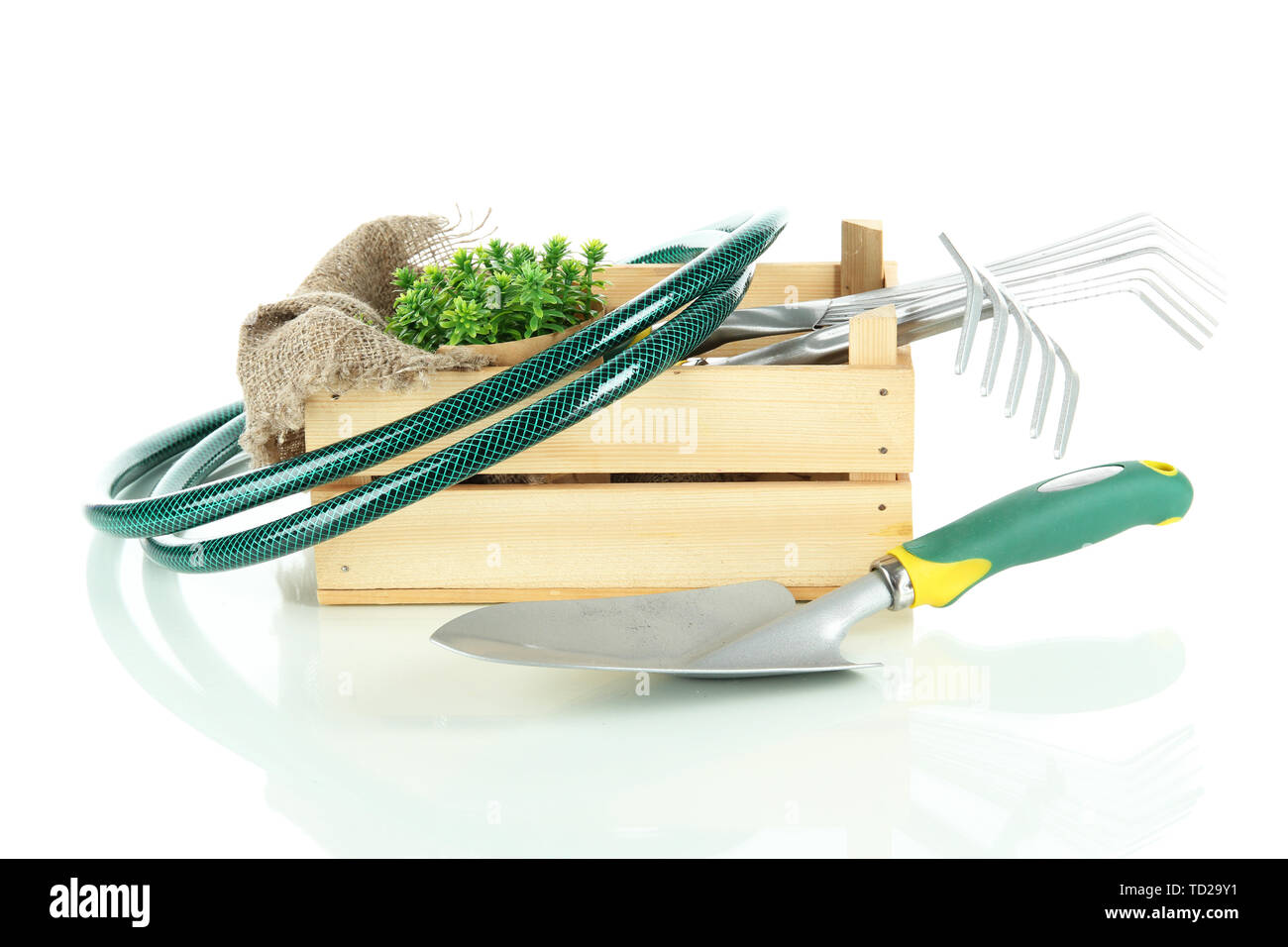 Garden tools isolated on white Stock Photo - Alamy