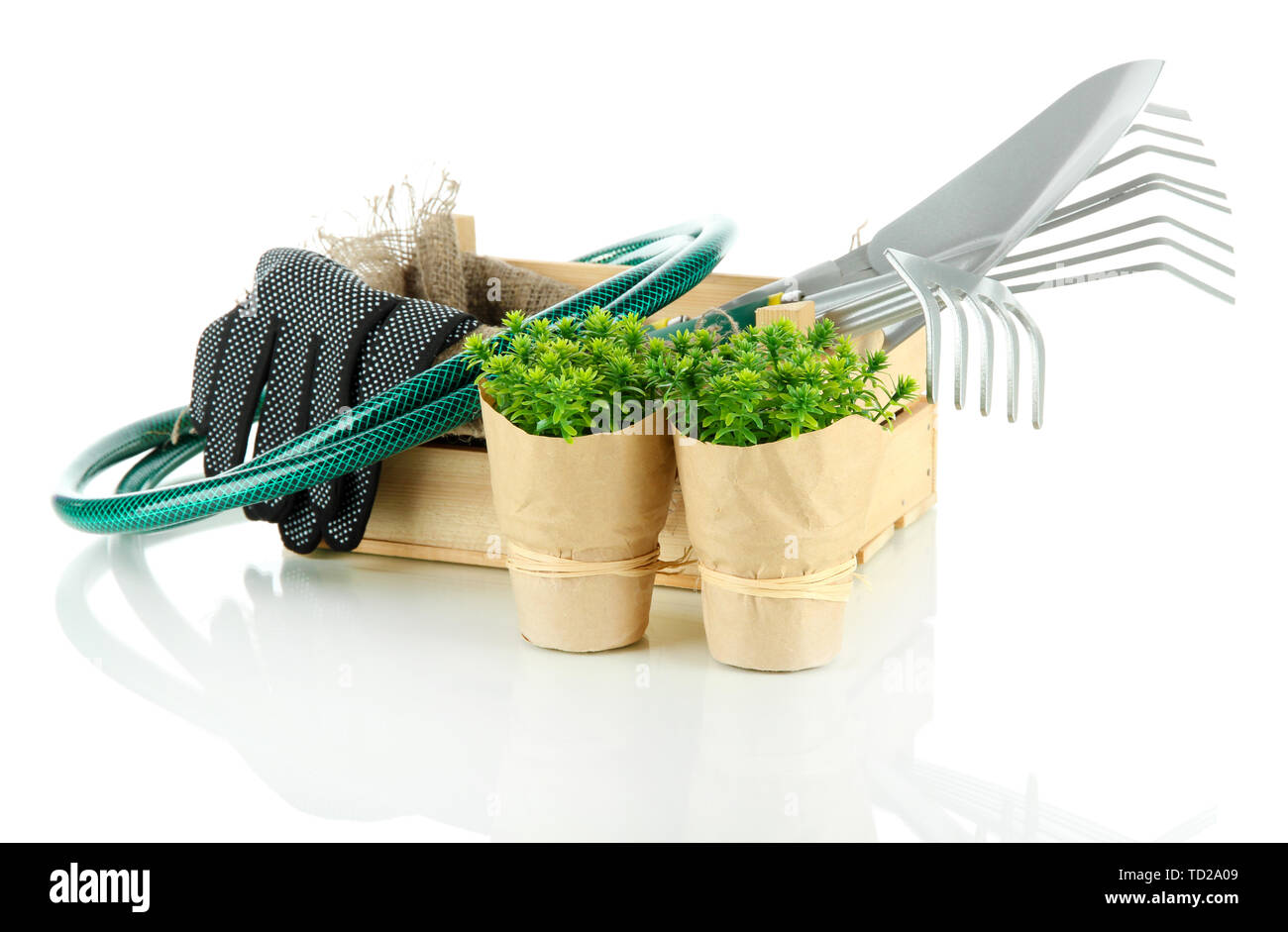 Garden tools isolated on white Stock Photo - Alamy