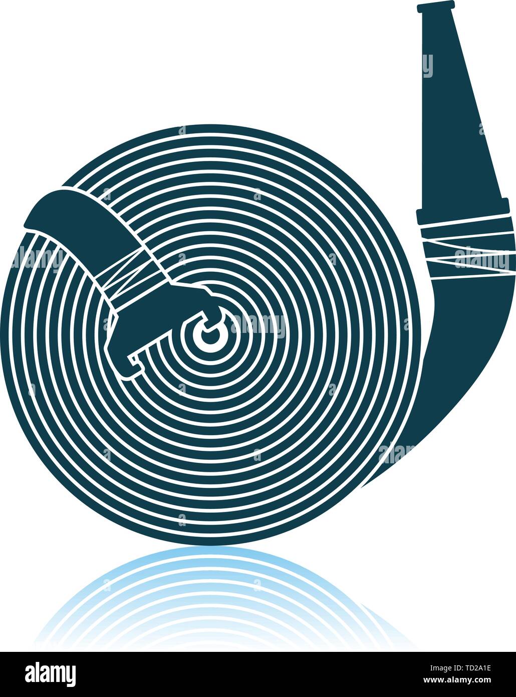 Fire Hose Icon. Shadow Reflection Design. Vector Illustration Stock ...