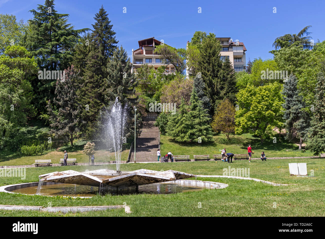 SANDANSKI, BULGARIA - APRIL 29, 2019: Panorama of Park St. Vrach in ...