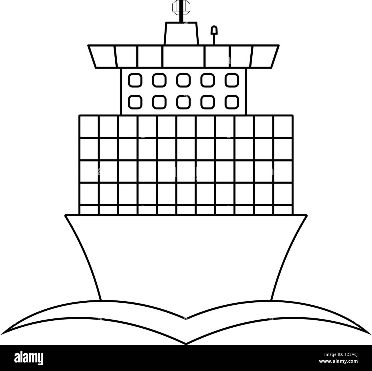 Container Ship Icon. Outline Simple Design. Vector Illustration Stock ...