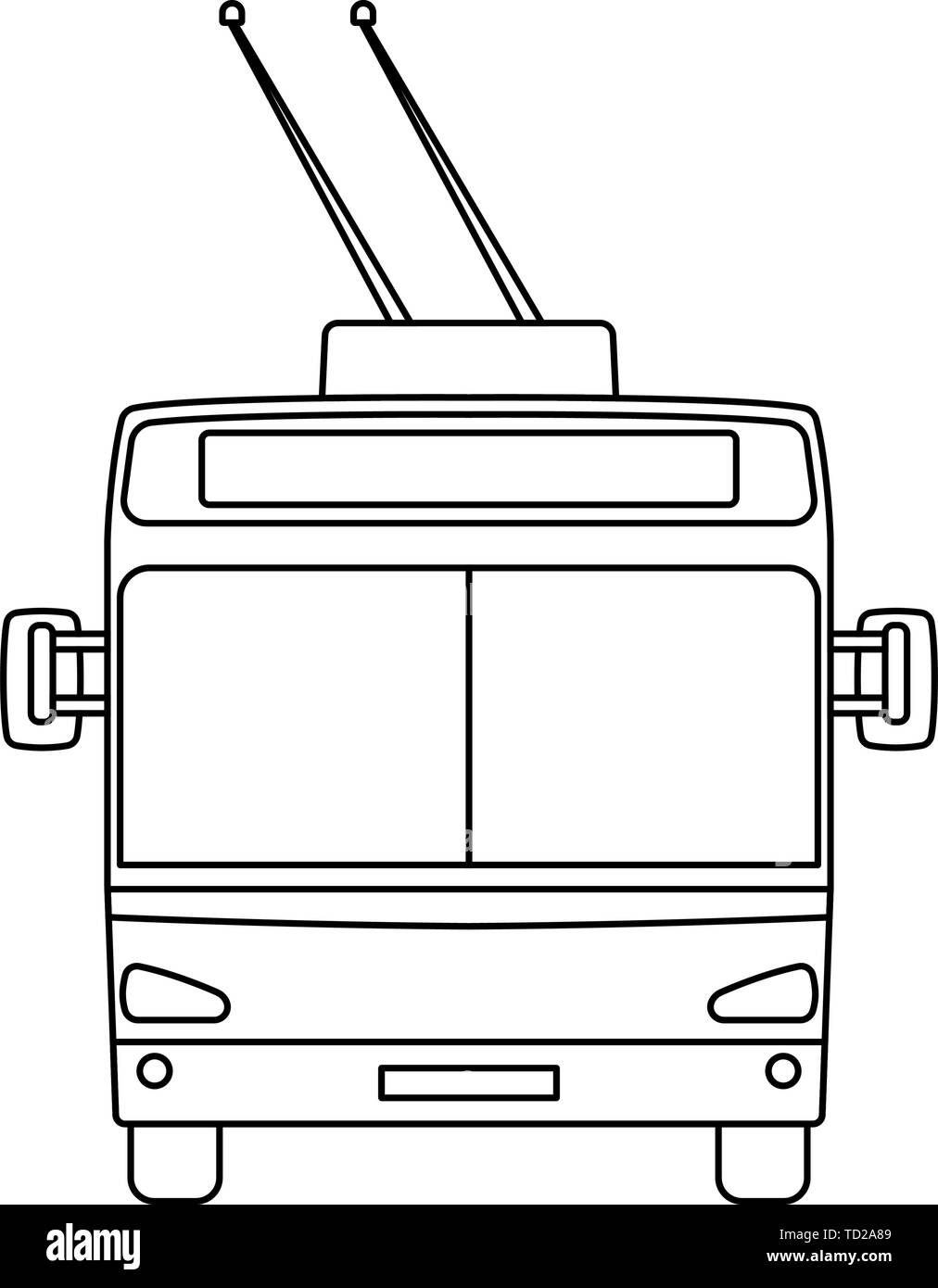 Trolleybus Icon. Outline Simple Design. Vector Illustration Stock ...