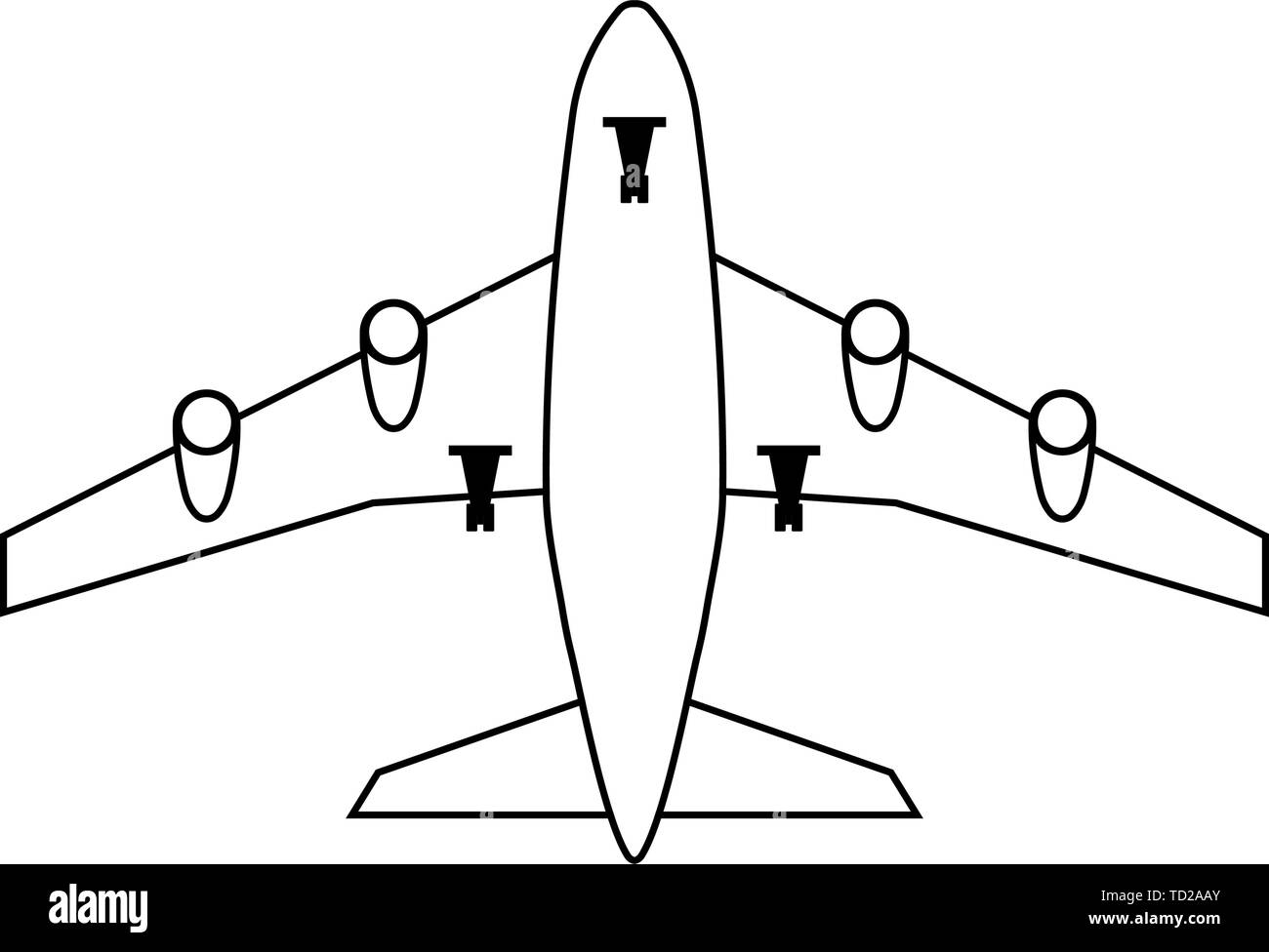 Airplane Takeoff Icon. Outline Simple Design. Vector Illustration Stock ...