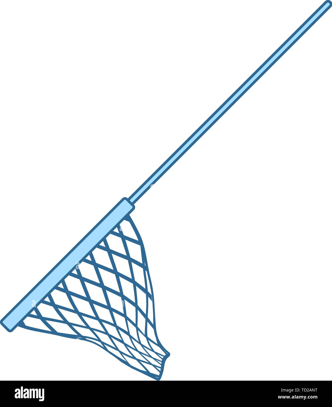 Icon Of Fishing Net. Thin Line With Blue Fill Design. Vector ...