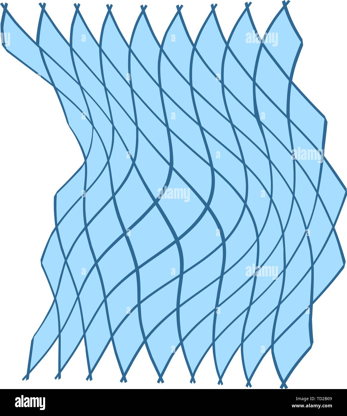 Icon Of Fishing Net. Thin Line With Blue Fill Design. Vector ...