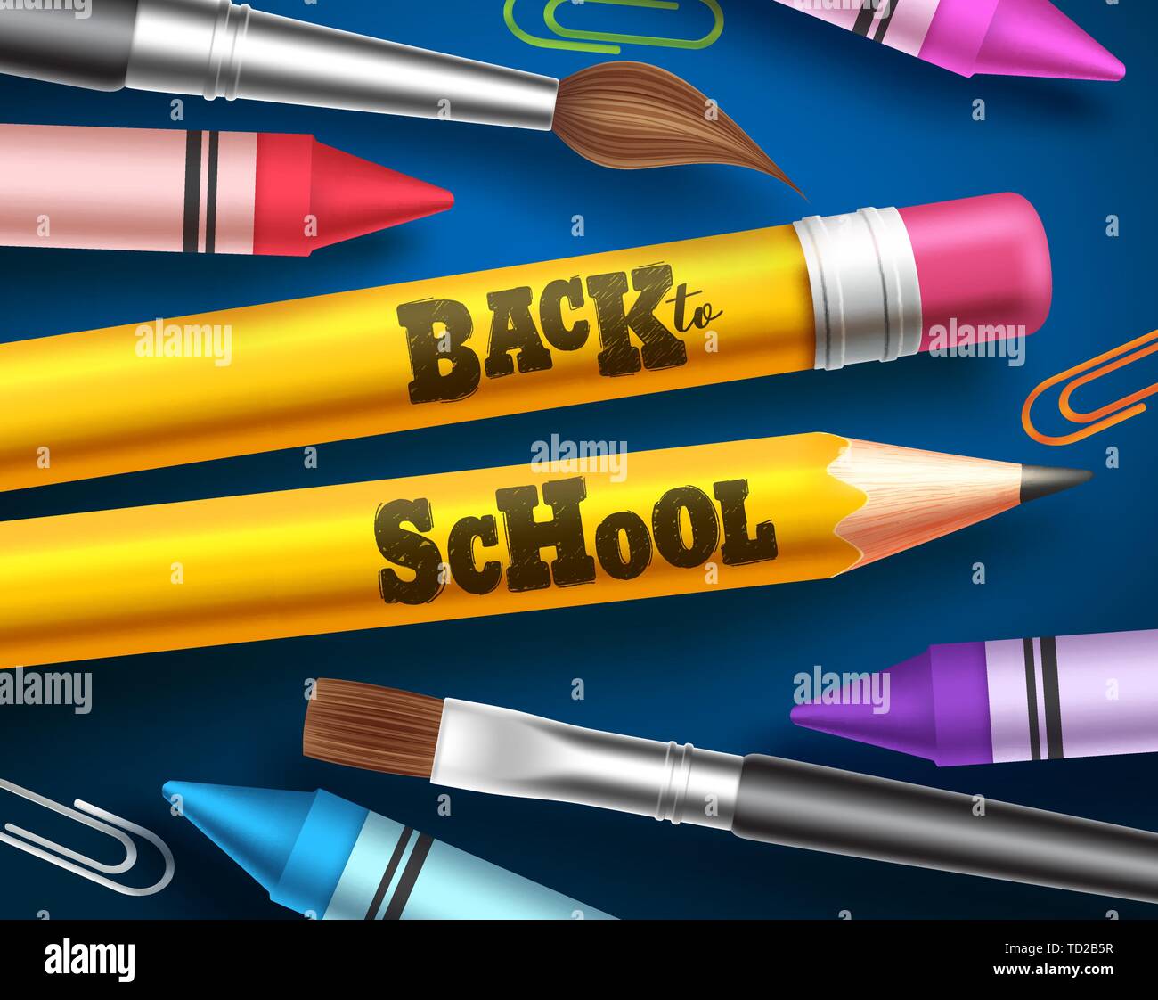Back to school vector design. Pencils with back to school text and ...