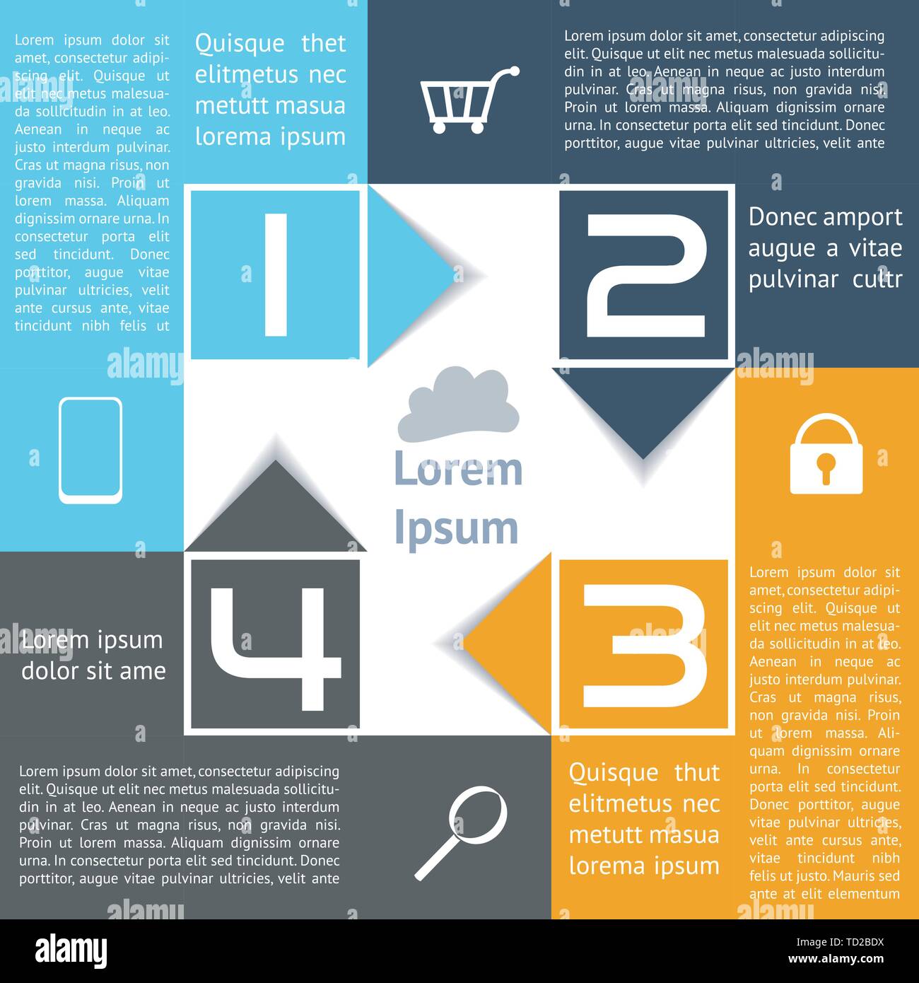 Infographics Square with Arrows Abstract Options Four Choices EPS10 ...