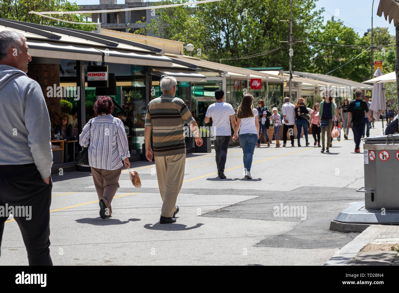 SANDANSKI, BULGARIA - APRIL 29, 2019: The Center and Pedestrian street ...